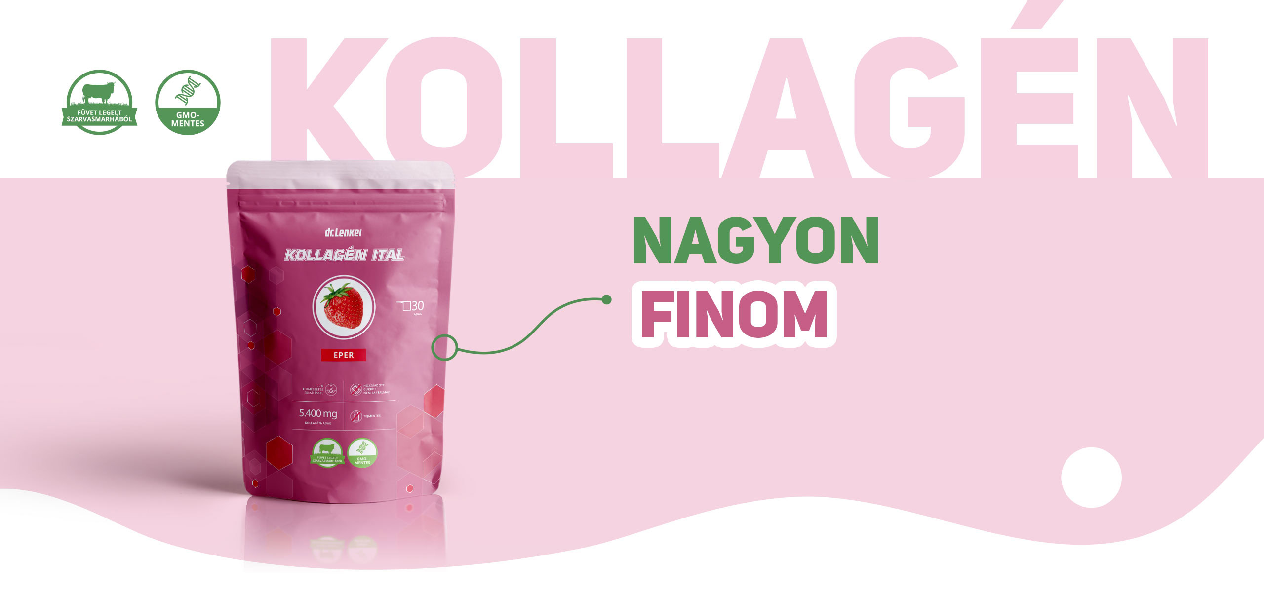 Collagen drink strawberry 20 servings - Dr. Lenkei